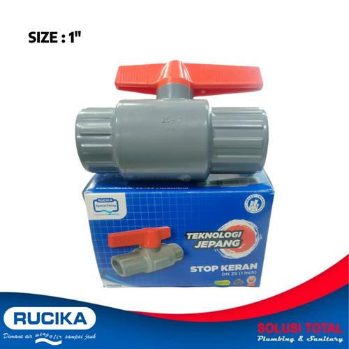 Jual PVC Ball Valve RUCIKA 1 Inch DN 25 Polos Stop Kran PVC 1 ...
