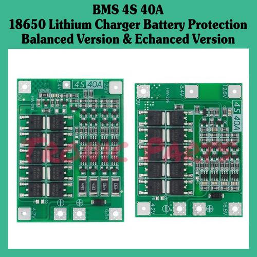 Jual BMS 4S 40A Li-ion 18650 Battery Charger Protection Enhanced ...