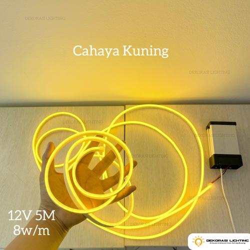Jual Lampu strip led neon flex 5 meter dc 12 volt flexible strip light ...