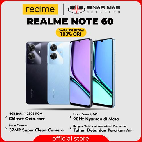 Promo REALME NOTE 60 (6/128 GB) Garansi Resmi - Hitam, Ram 4 Rom 64 ...