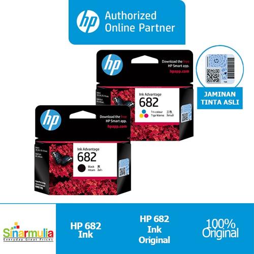 Promo HP 682 black dan Tricolour Original Ink Advantage Cartridge Tinta ...