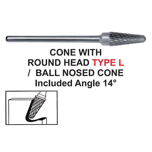Jual ALLWIN Carbide Rotary Burr/Bor Cun - Ball Nosed Cone (Tipe L) LONG ...