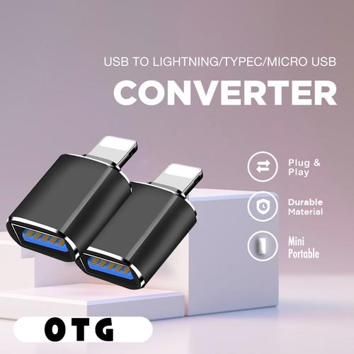 Jual OTG Converter USB To Lightning/Type C/Micro OTG Adapter USB OTG Connector USB Interface ...