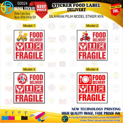 Jual Stiker Food Delivery Makanan Fragile 5X5 CM - Model 1, 4x4 CM ...