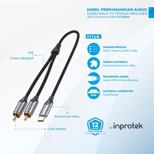 Jual VENTION KABEL AUDIO TYPE C TO RCA FOR MIXER - BGU - Jakarta Timur ...