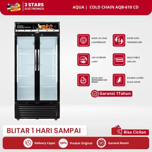Jual Showcase AQUA AQB-600 | Kulkas display kaca minuman showcase ...