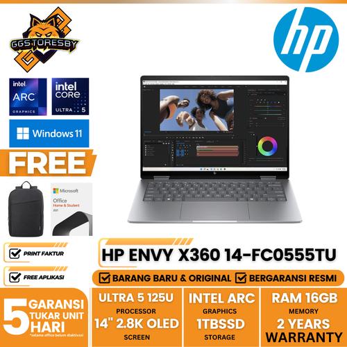Promo Laptop HP ENVY x360 14-fc0555TU - 14" 2.8K OLED-TS /ULTRA 5-125H/16GB LPDDR5X-ONB/512GB ...