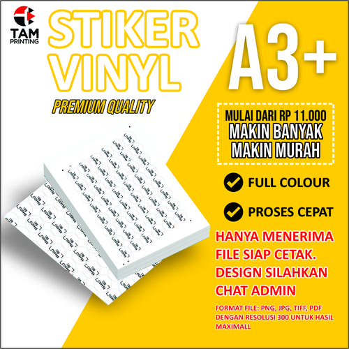 Jual Cetak Stiker Vynil Cut A3+ Murah Tanpa Minimal Order / Cetak ...