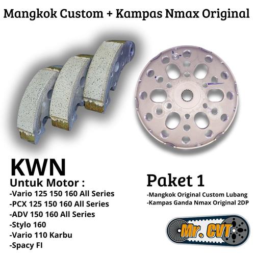 Jual paket 1 mangkok Custom + kampas ganda Nmax Original 2dp untuk ...