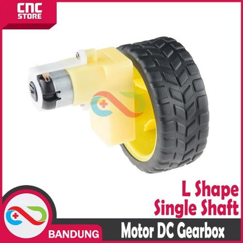 Jual MOTOR DC GEARBOX L SHAPE SINGLE SHAFT SMART CAR + RODA - Jakarta ...