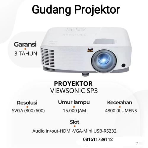 Jual Viewsonic Projector SP3 - Proyektor Sp3 4800 Ansi Svga Garansi Resmi 3 Tahun For Education ...