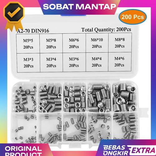 Promo Set Baut L Tanam Sekrup Soket Hex Skrup Sekrup Soket Stainless ...