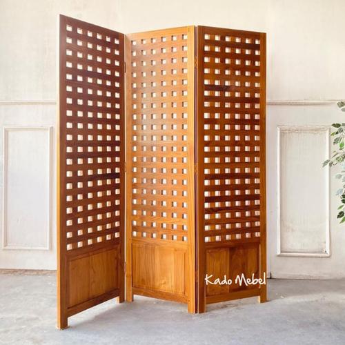 Jual penyekat ruangan minimalis jati / sketsel kayu jati / partisi ...