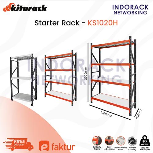 Promo KITARACK Light Duty KS1020 Hitam Rack Gudang 200KG / Layer ...