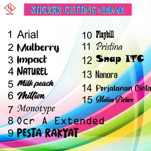 Jual Cutting Sticker Nama Bebas Tulisan Custom - Biru Muda, S - Kab ...