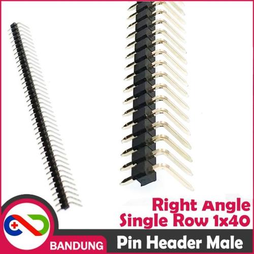 Jual [Cnc] Pin Header Strip Male Single Row 1x40 2.54mm Right Angle L ...