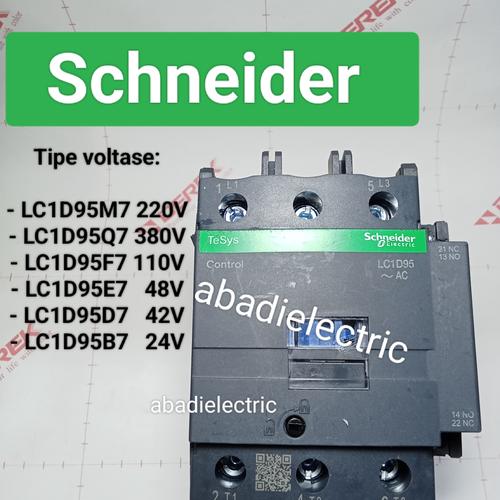Jual kontaktor contactor lc1d95m7 220vac 125a 3phase Schneider ...
