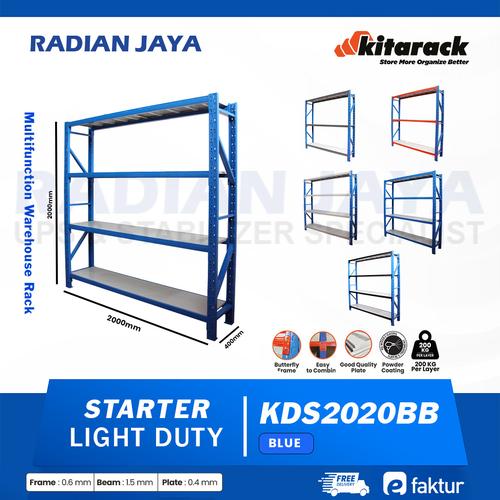 Promo KDS2020 Rack Gudang Besi 200KG Rak Gudang Light Duty Panjang 2 ...