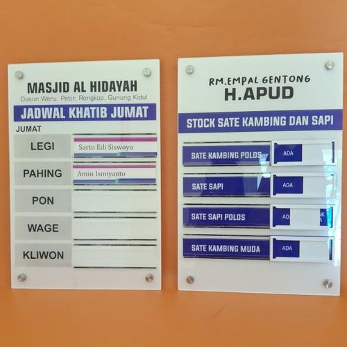 Jual Akrilik Papan Informasi Custom, Informasi Dokter, papan Akrilik ...