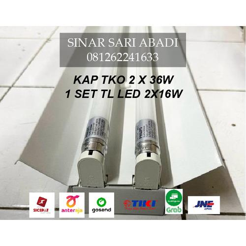 Jual KAP TKO 2x36 SET KOMPLIT TL LED PHILIPS 2X16W 120cm - KAP SAJA ...