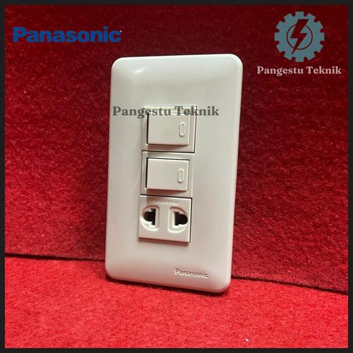 Jual Panasonic Double Saklar + Stop Kontak Model Classic/ Panasonic Dua ...