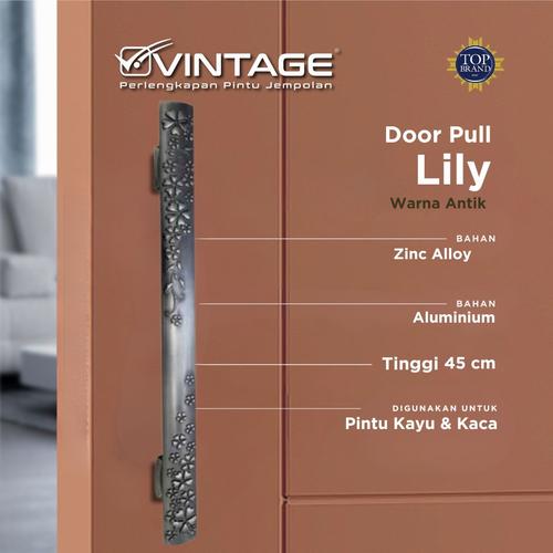 Jual DOOR PULL/PULL HANDLE/ GAGANG PINTU TARIK KAYU / KACA LILY VINTAGE ...