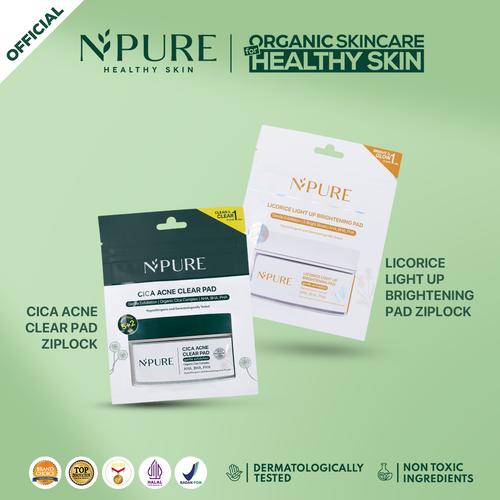 Jual NPURE Cica Acne Clear Pad/ Licorice Light Up Brightening Pad ...