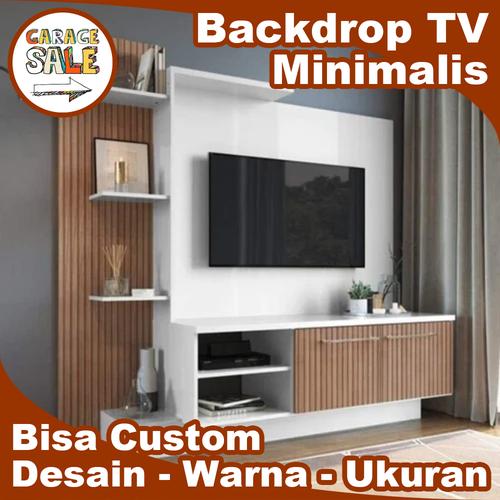 Jual Backdrop TV Minimalis Custom | Lemari TV | Partisi TV | Rak TV ...