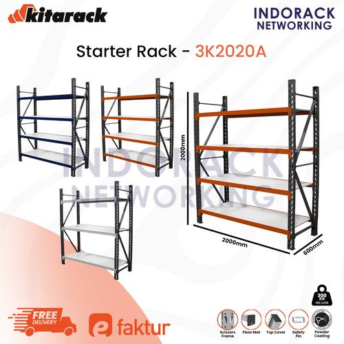 Jual Rak Gudang Besi 300kg per Layer Rack Gudang 2 Meter 3 / 4 Susun ...
