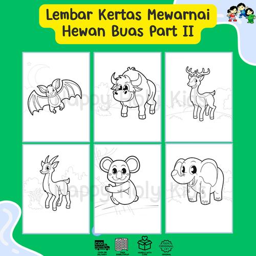 Jual Kertas Gambar Mewarnai Hewan Buas-Part 2-Lembar Aktivitas Mewarnai ...