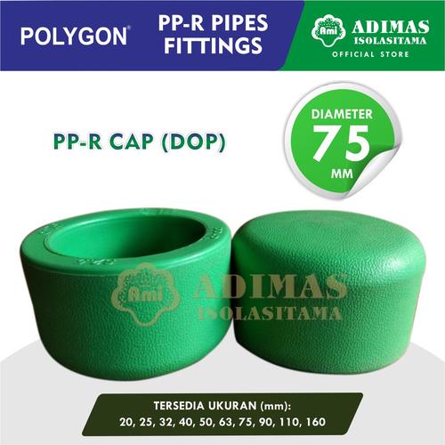 Promo Fitting PPR Polygon Cap Diameter 75 mm Sambungan Pipa Warna Hijau ...