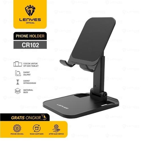 Promo LENYES CR102 Folding Holder Meja Stand HP Portable Lipat Besi ...