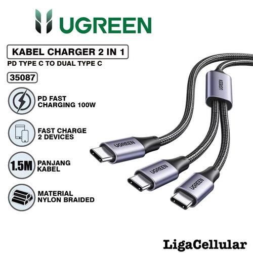 Jual Ugreen Kabel Data 2 in 1 100W Type C to Dual Type C PD Fast ...