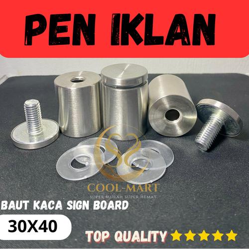 Jual PEN IKLAN 30x40 Stainless / Baut Akrilik Baut Kaca Sign Board ...