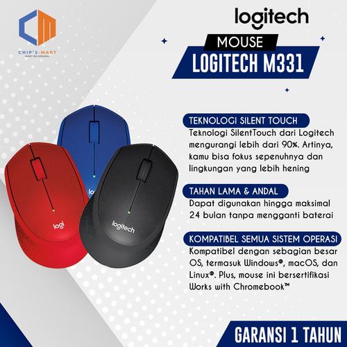 Promo LOGITECH M331 Mouse Wireless Silent Plus 100% original garansi 1 ...