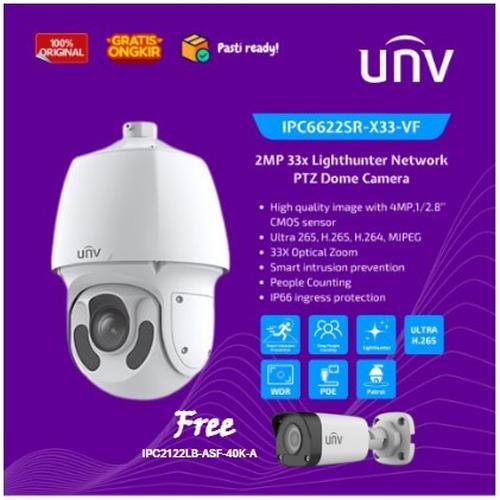 Promo UNV IPC6622SR-X33-VF Uniview CCTV 2MP 33x Lighthunter Network PTZ Dome Camera Cicil 0% 3x ...