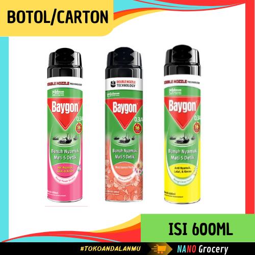 Jual Baygon 600ml 2 Variants Botol/Carton - 1Ctn (12 Botol), Flower ...