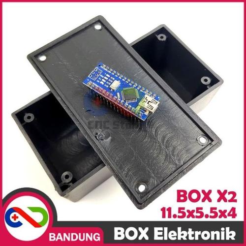 Jual BOX ELEKTRONIK X2 KOTAK RANGKAIAN ARDUINO 11.5x5.5x4 CASING BLACK ...