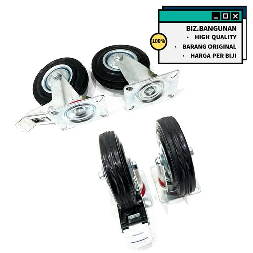 Jual RODA KARET HITAM HIDUP / MATI 5 INCH - RODA TROLI TROLLEY ETALASE ...