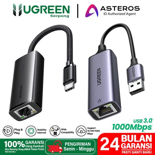 Jual USB C 3.1 USB 3.0 Gigabit Ethernet Adapter UGREEN RJ-45 To ...