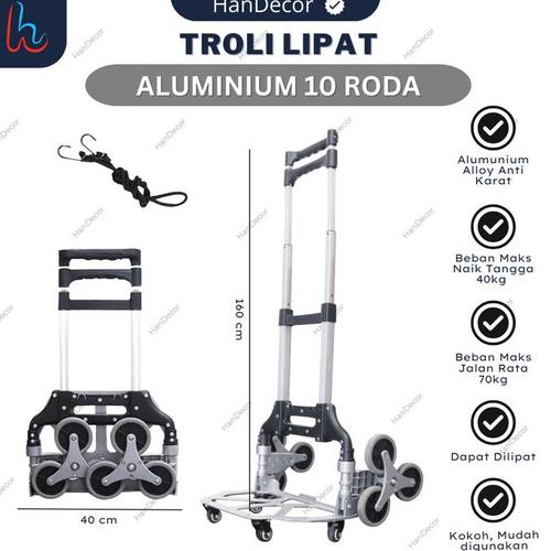 Jual ! TROLI 10 RODA BISA NAIK TANGGA | TROLLEY RODA 10 LIPAT ALUMUNIUM ...