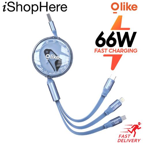 Promo Olike 3in1 Kabel Charger D104 1.2M 66W Micro USB Type C Lightning ...