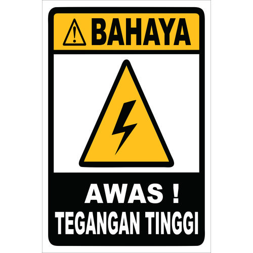 Jual Rambu K3 Bahaya Listrik Tegangan Tinggi 30cm x 45cm Plat Akrilik ...