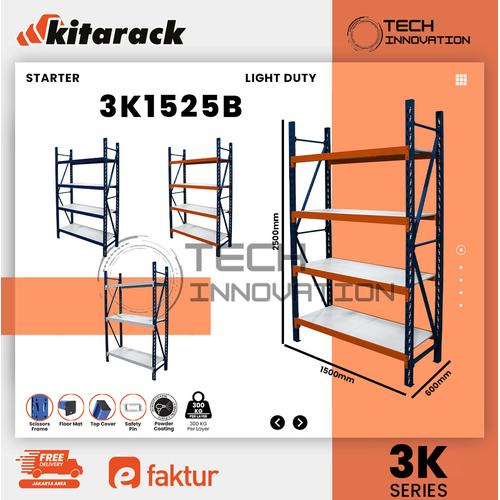 Jual Rak Gudang Light Duty 300KG / Layer Starter Rak 150 x 60 x 250cm ...