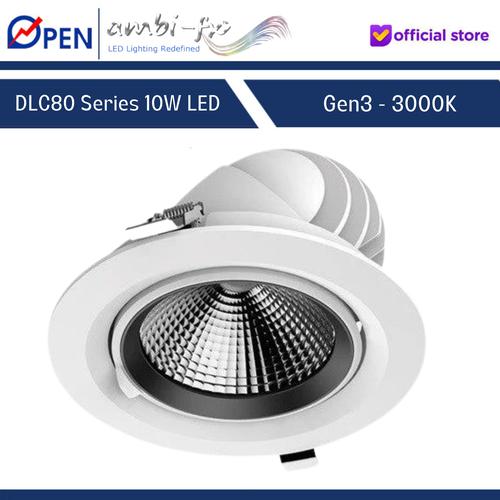 Jual DLC80 Series 10W LED Downlight Gen3 - 3000K Warm White / 36 Degrees / Triac Dimmable Ambi ...