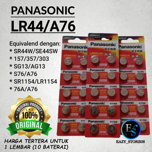 Jual Baterai Panasonic LR44 A76 original Alkaline Battery 1,5 Volt ...