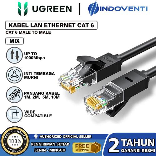 Promo UGREEN Kabel LAN Ethernet Cat 6 UTP 1000Mbps Internet RJ45 Flat ...