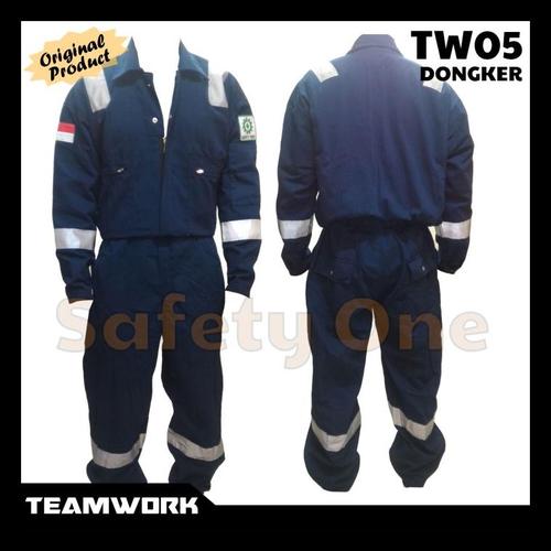 Jual Teamwork Tw05 Coverall Anti Api Dongker - Wearpack Baju Kerja ...