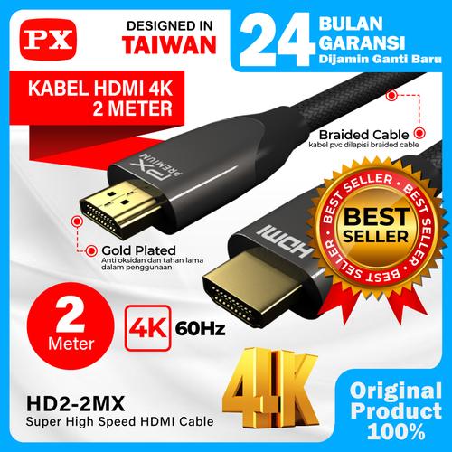Promo Kabel HDMI Ultra HD 4K High Speed HDR Nylon Braided 2M PX HD2-2MX ...