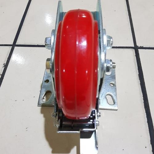 Jual ! RODA TROLLEY PU MERAH SPRING 6 INCH (HIDUP+REM ) - - Jakarta ...